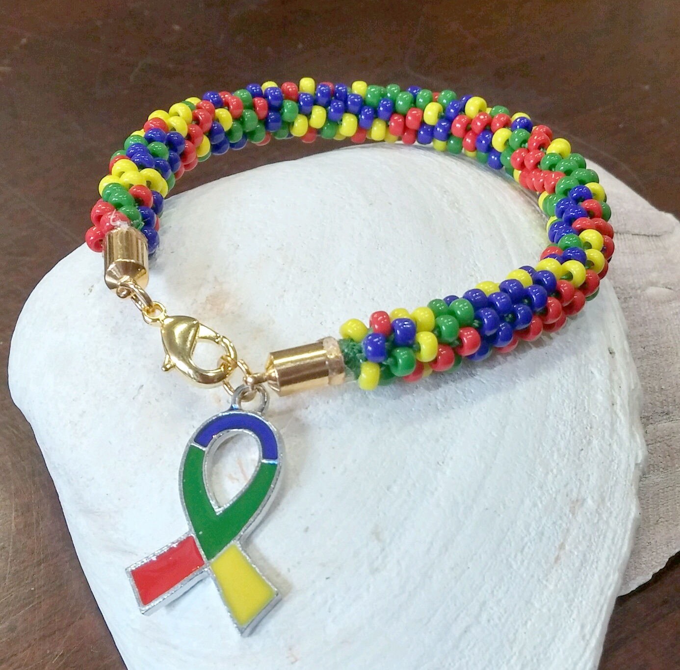 Autism Awareness Bracelet | Kumihimo With Beads