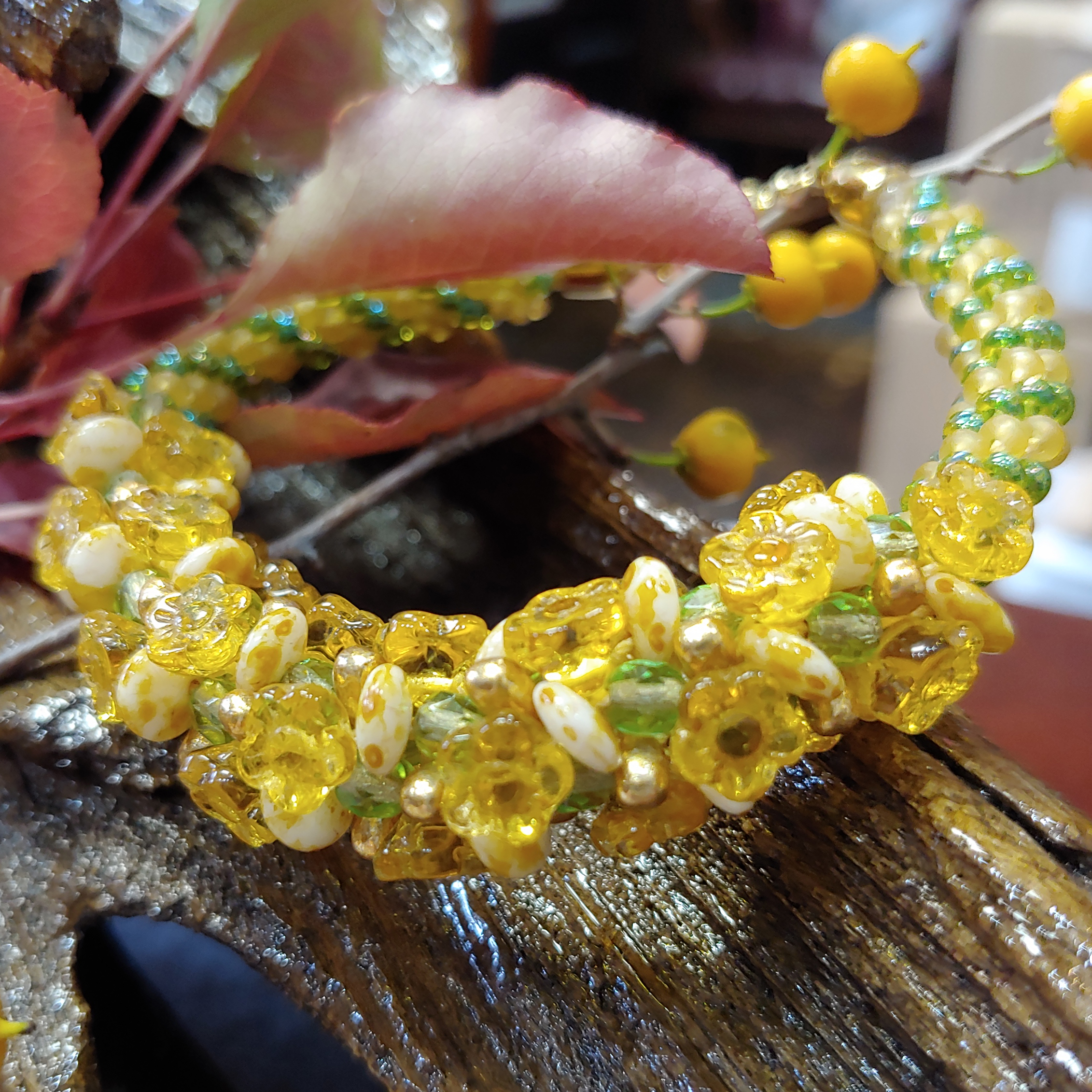 Autumn Harvest Bracelet | Kumihimo With Beads