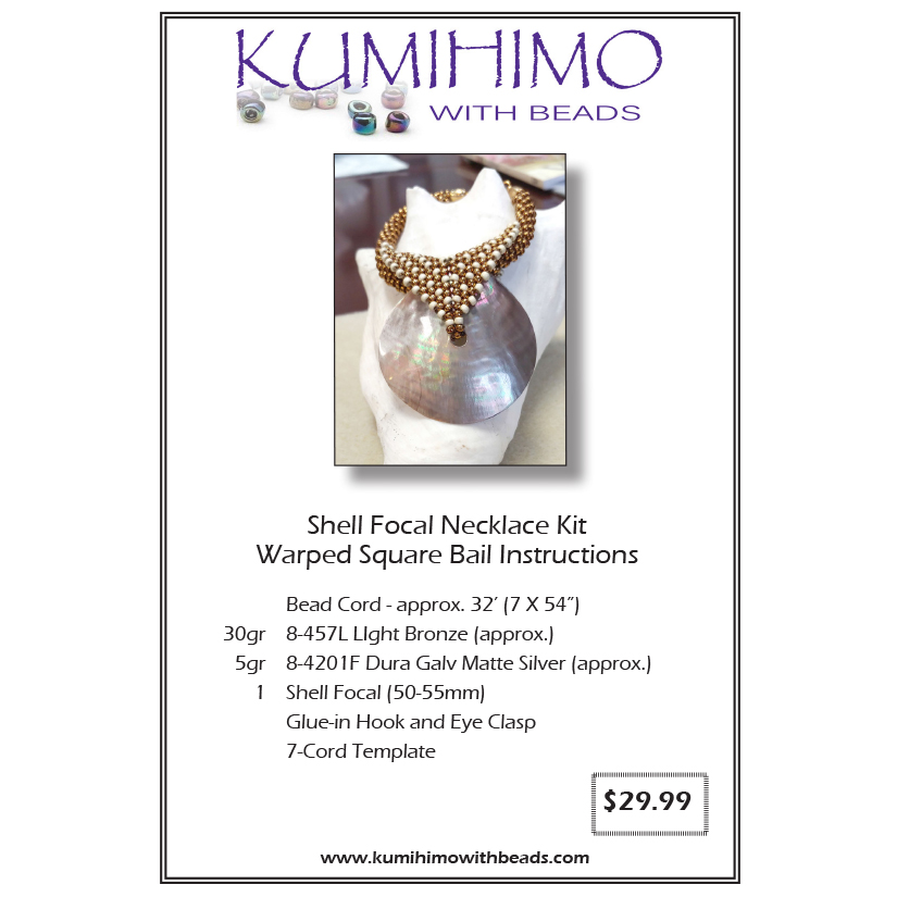 Shell Focal w/Warped Square Bail | Kumihimo With Beads